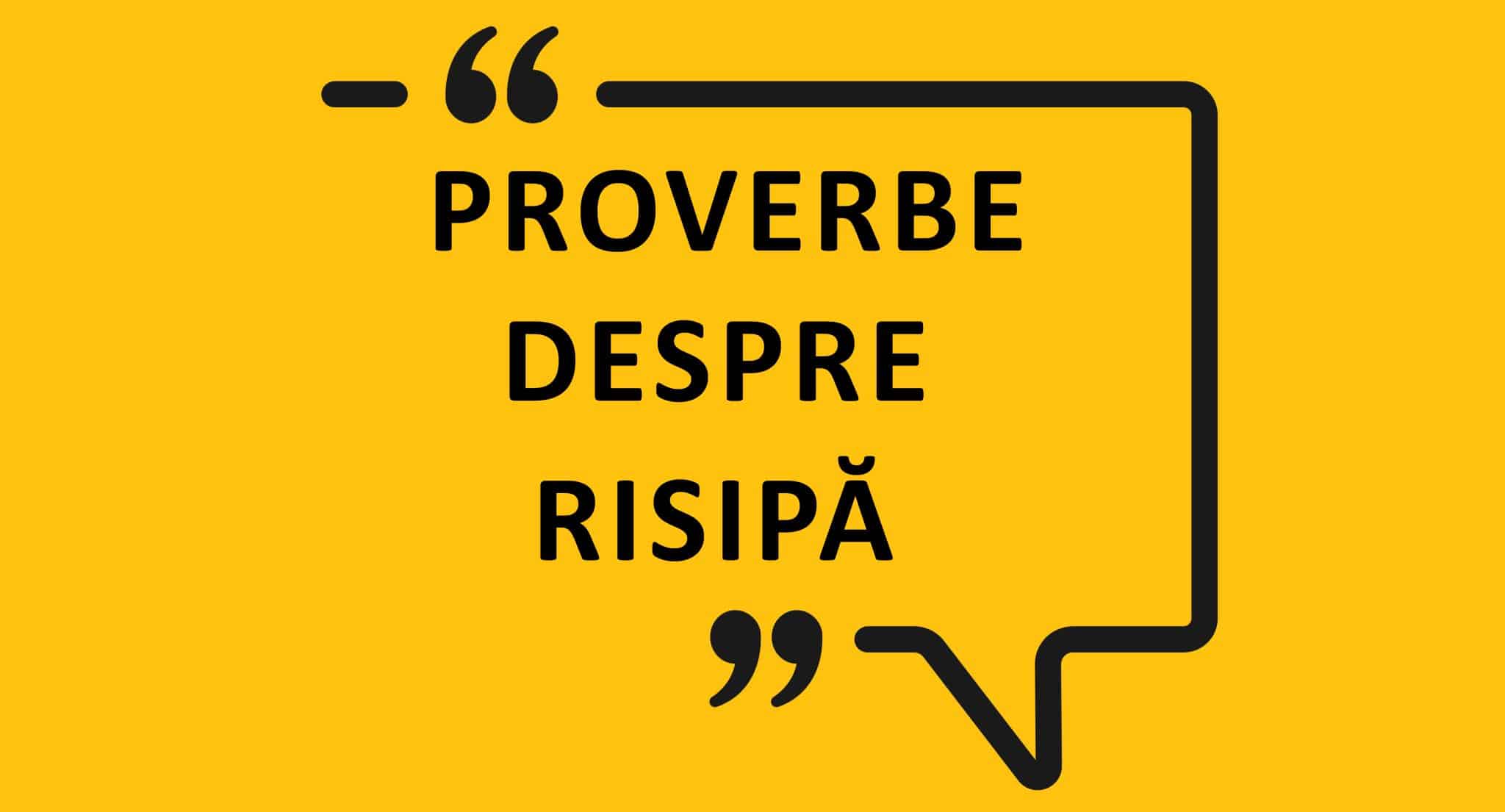 Proverbe despre risipă
