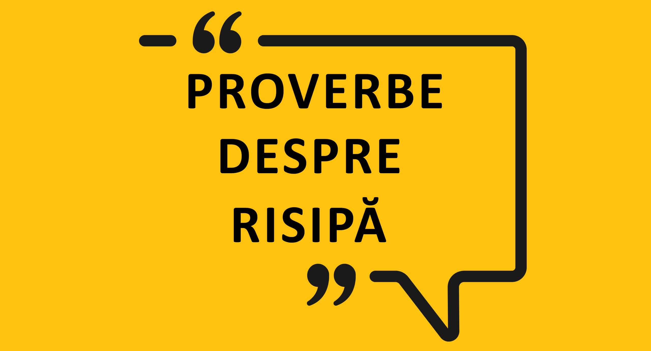 Proverbe despre risipă